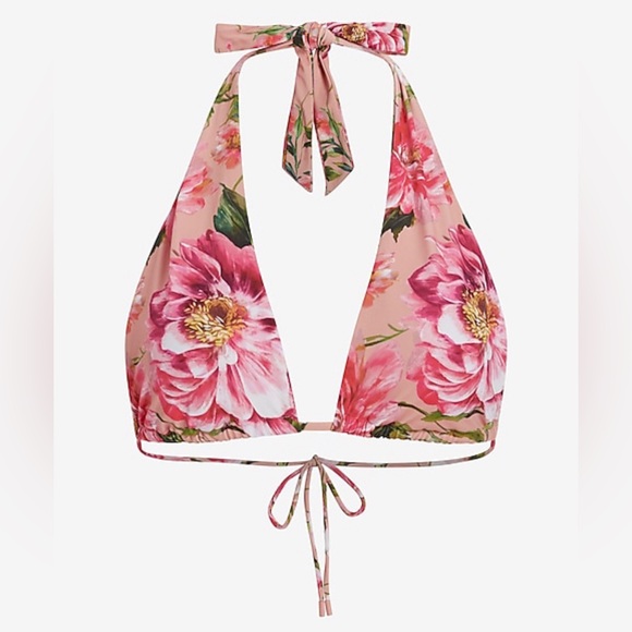 Express | Swim | Express Convertible Halter Neck Pink Floral Bikini Top ...